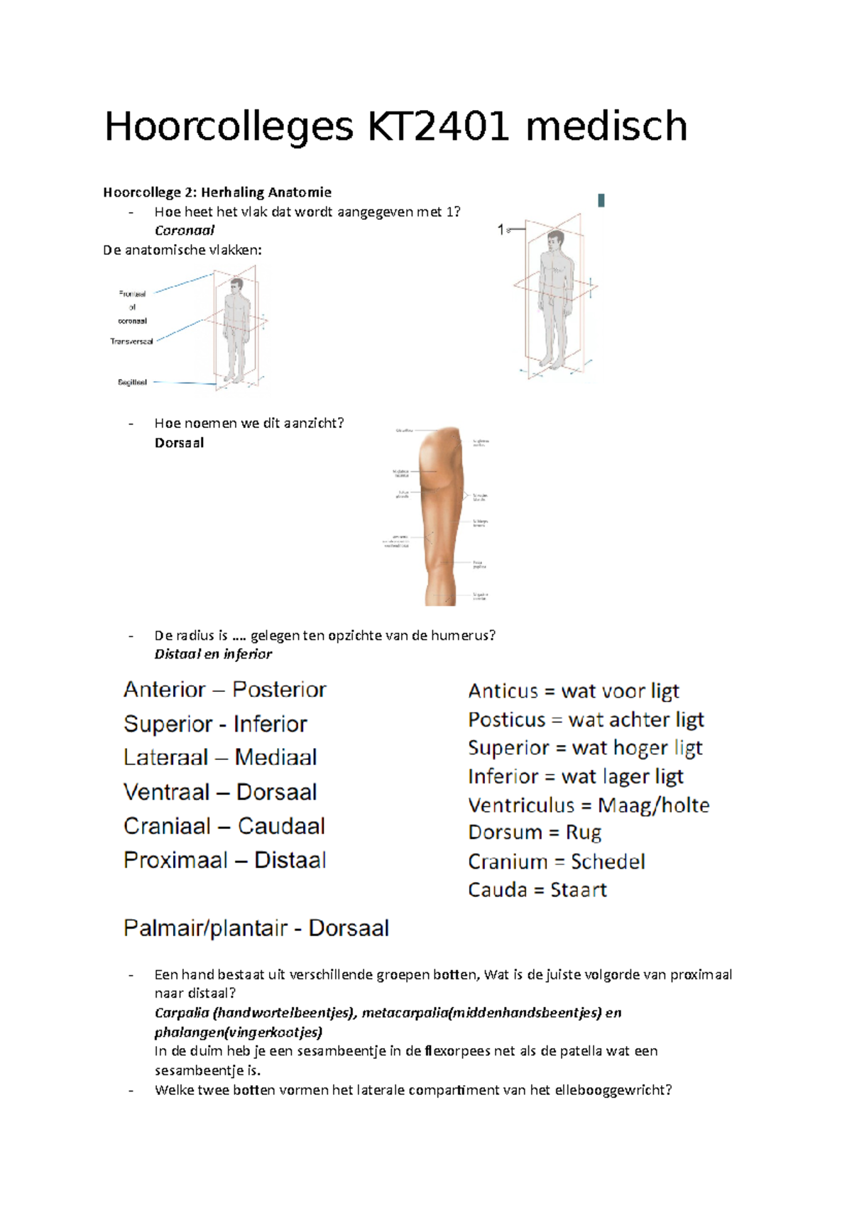 KT2401 alle colleges - Hoorcolleges KT2401 medisch Hoorcollege 2 ...