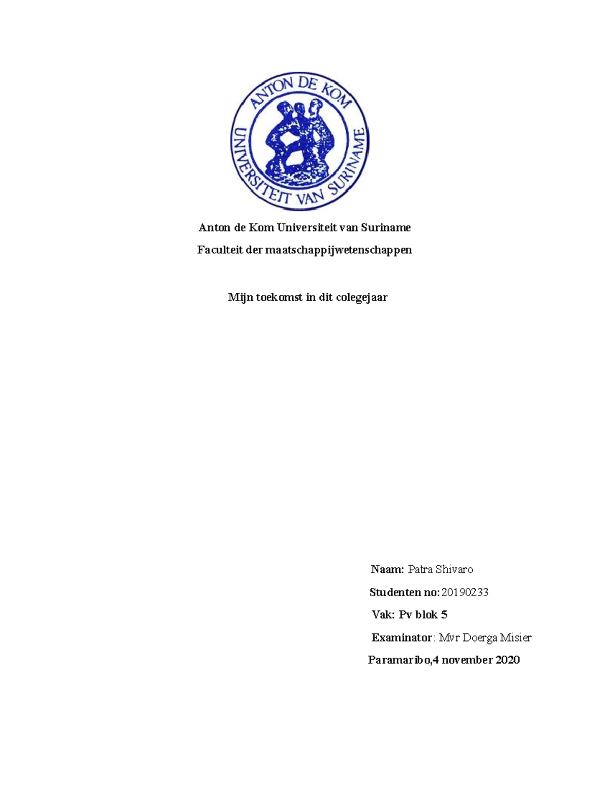 Pv concept (1) (1) - Ter afronding van Persoonlijk vaardigheden blok4 ...