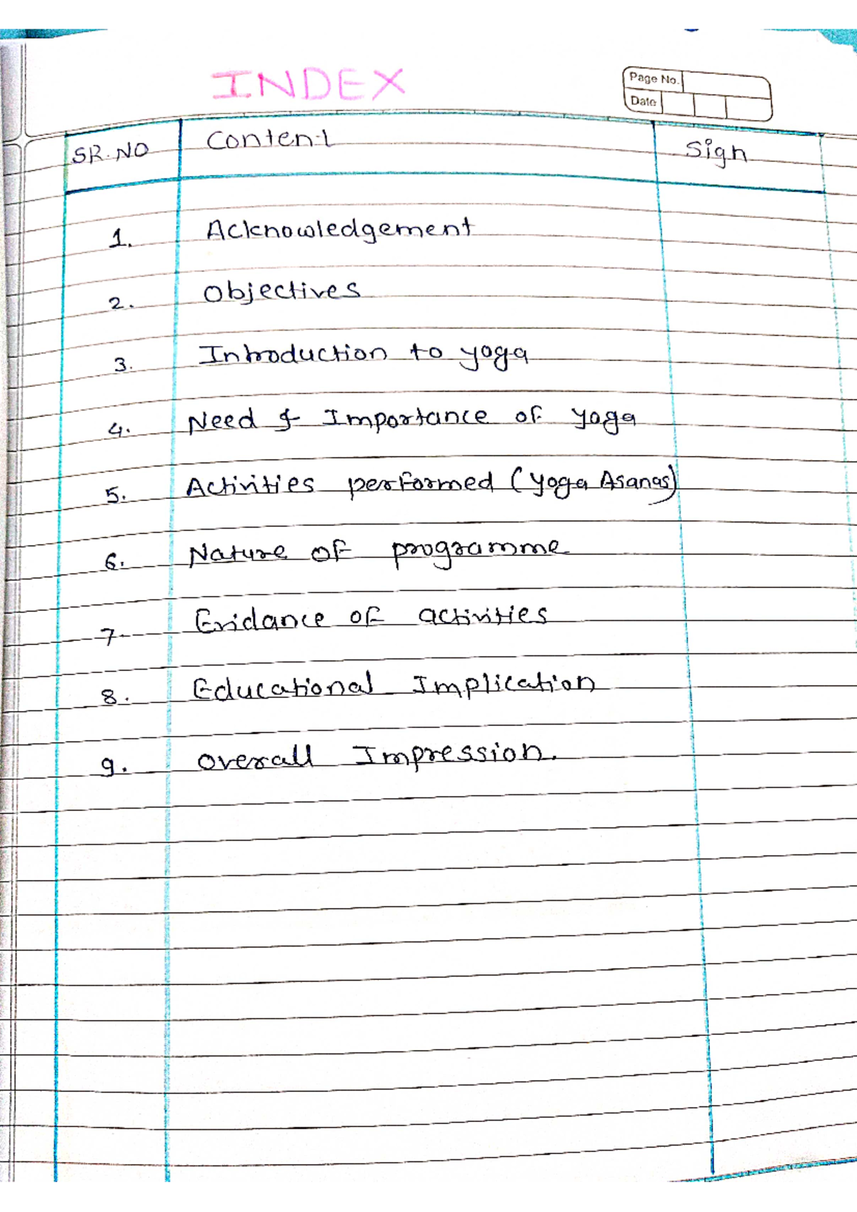 112 - good - INDEX Page No. Date content SR NO sign 1. Acknowledgement 2. objectives 3 ...