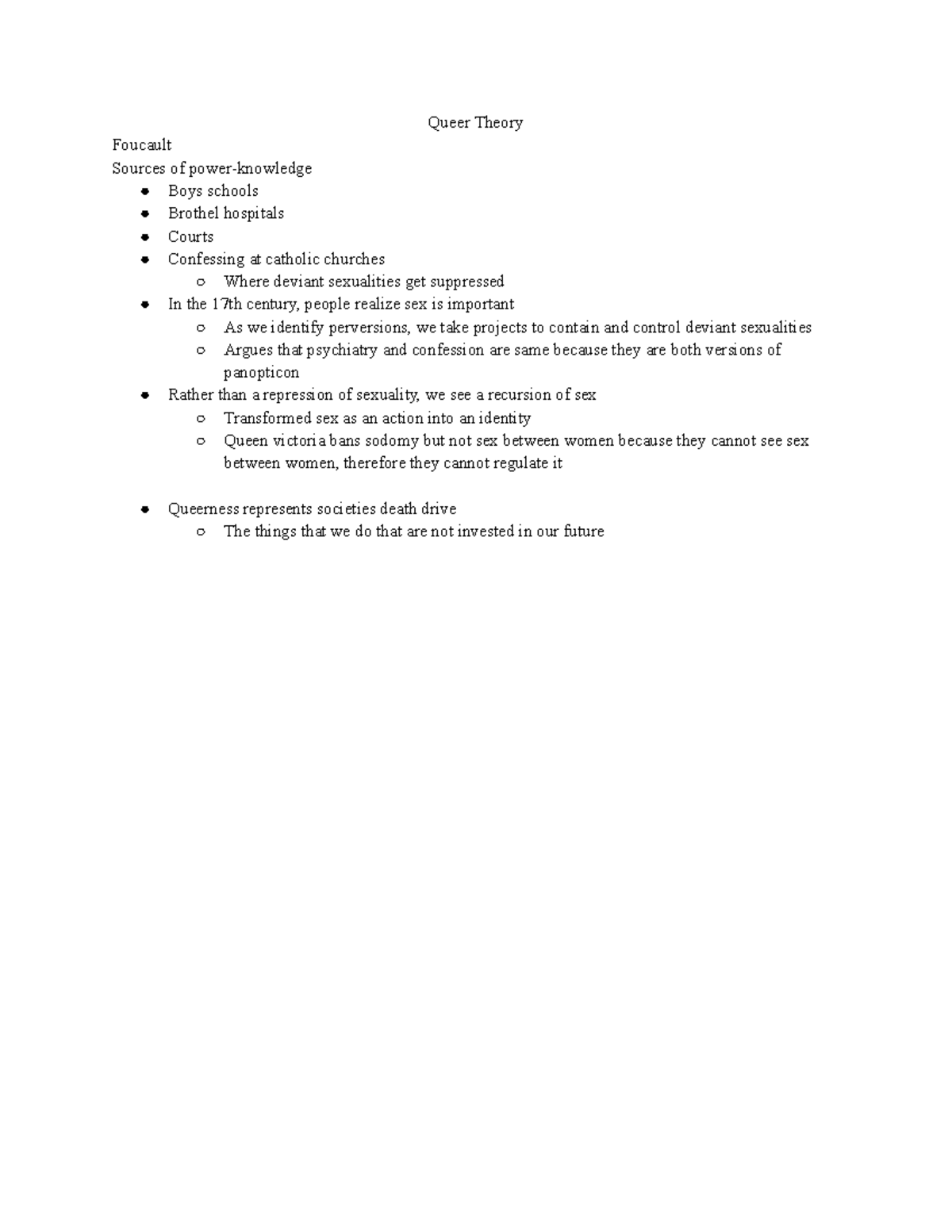 Literary Theories - Queer Theory Unit - Queer Theory Foucault Sources ...