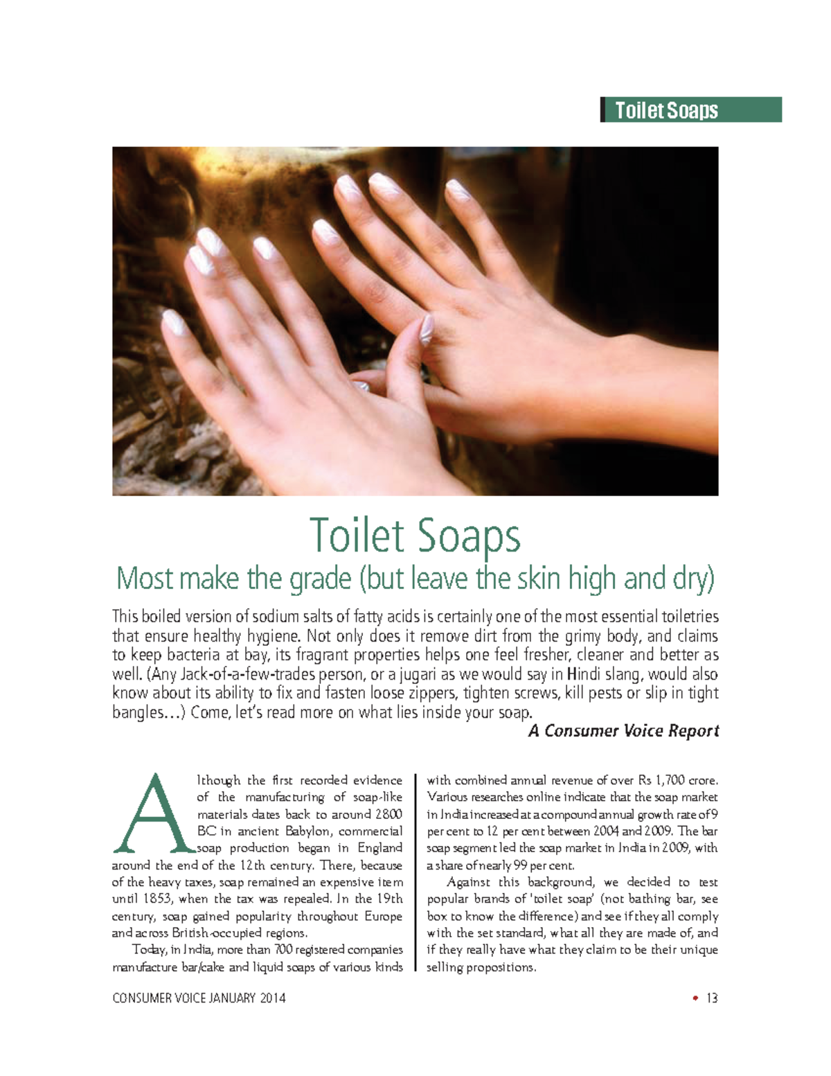 Toiletsoaps - CONSUMER VOICE JANUARY 2014 s 13 Toilet Soaps Ketchup ...