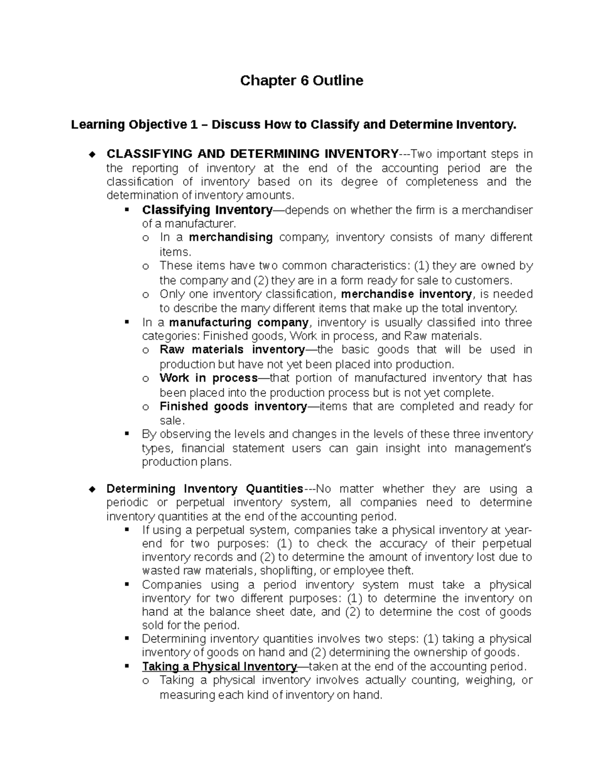 Fa 6 - Use these notes as a review for what was taught in chapter 6 ...