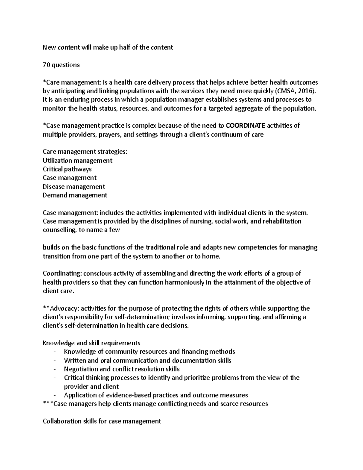 Leadership this one - Notes - New content will make up half of the ...