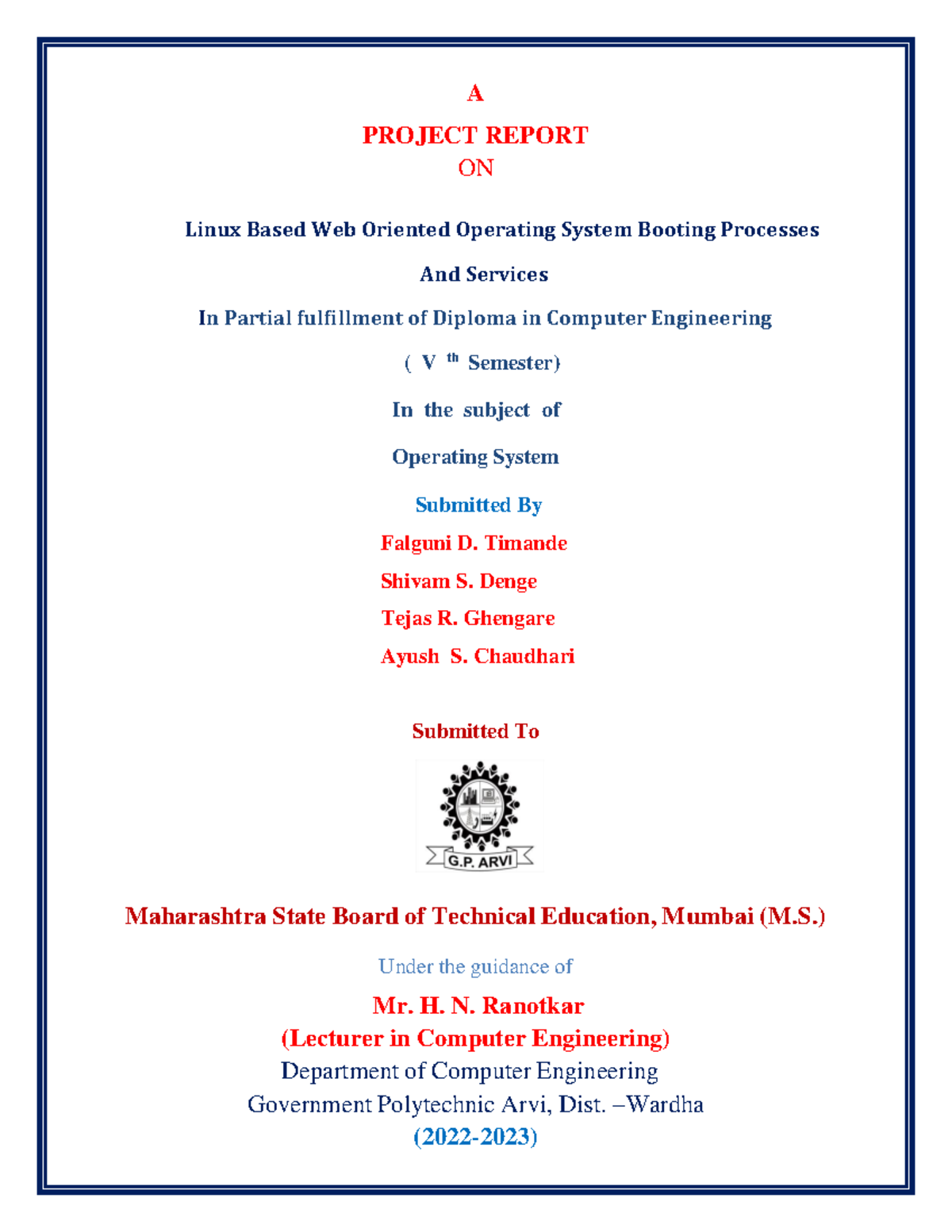 Operating System Micro-Project-4 - A PROJECT REPORT ON Linux Based Web Oriented Operating System ...