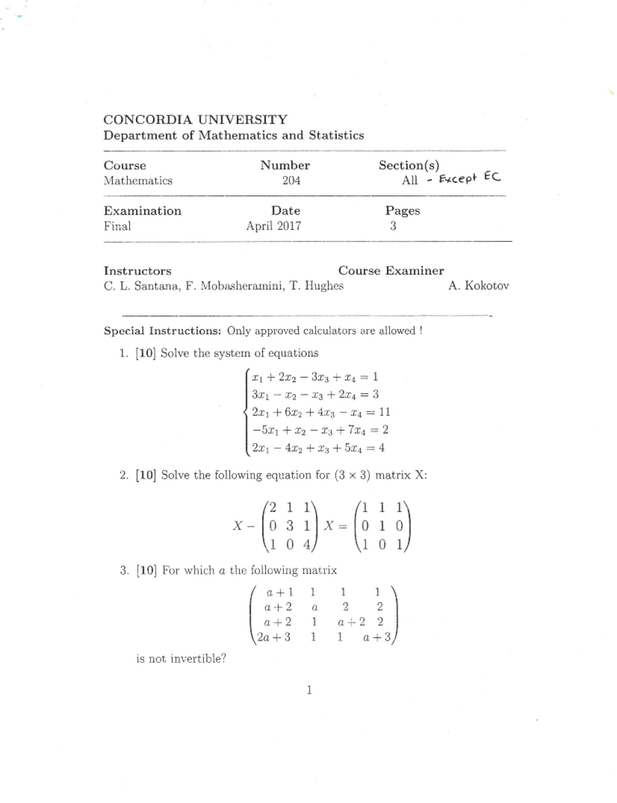 Solved Final Exam April 2017 - MATH 204 - Studocu