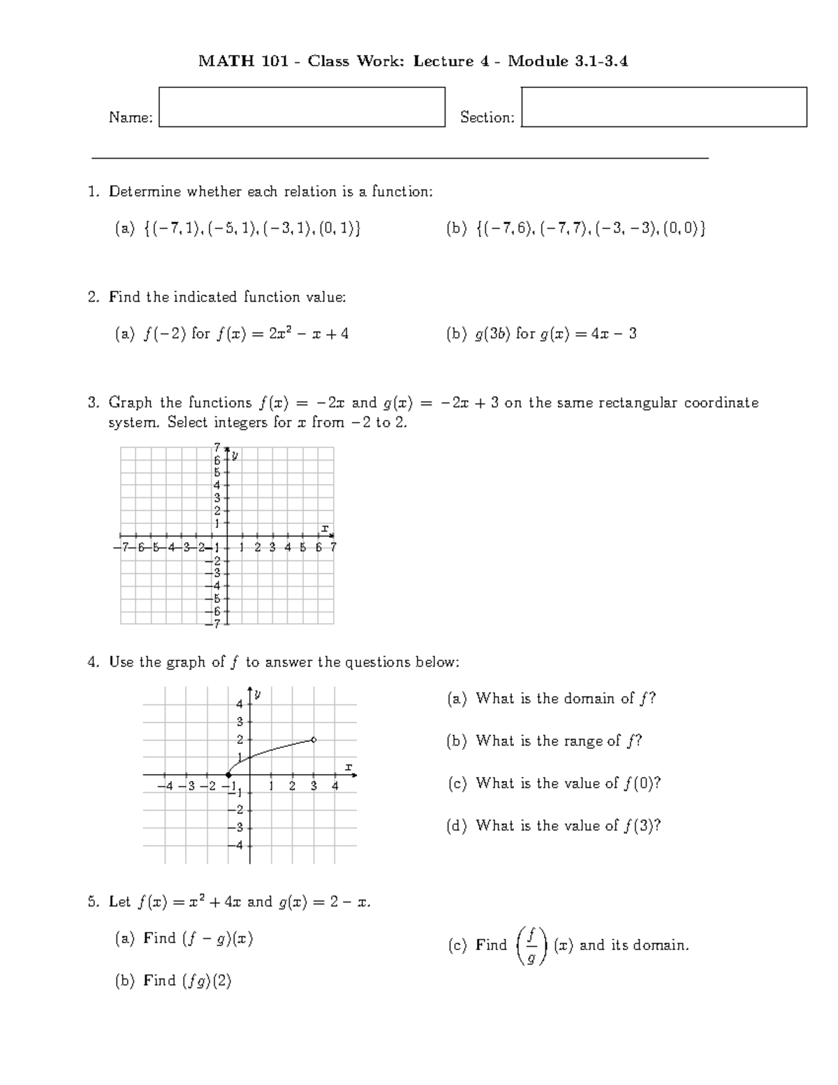 MATH101 Fall2018 Lecture 04 classwork - MATH 101 - Class Work: Lecture ...
