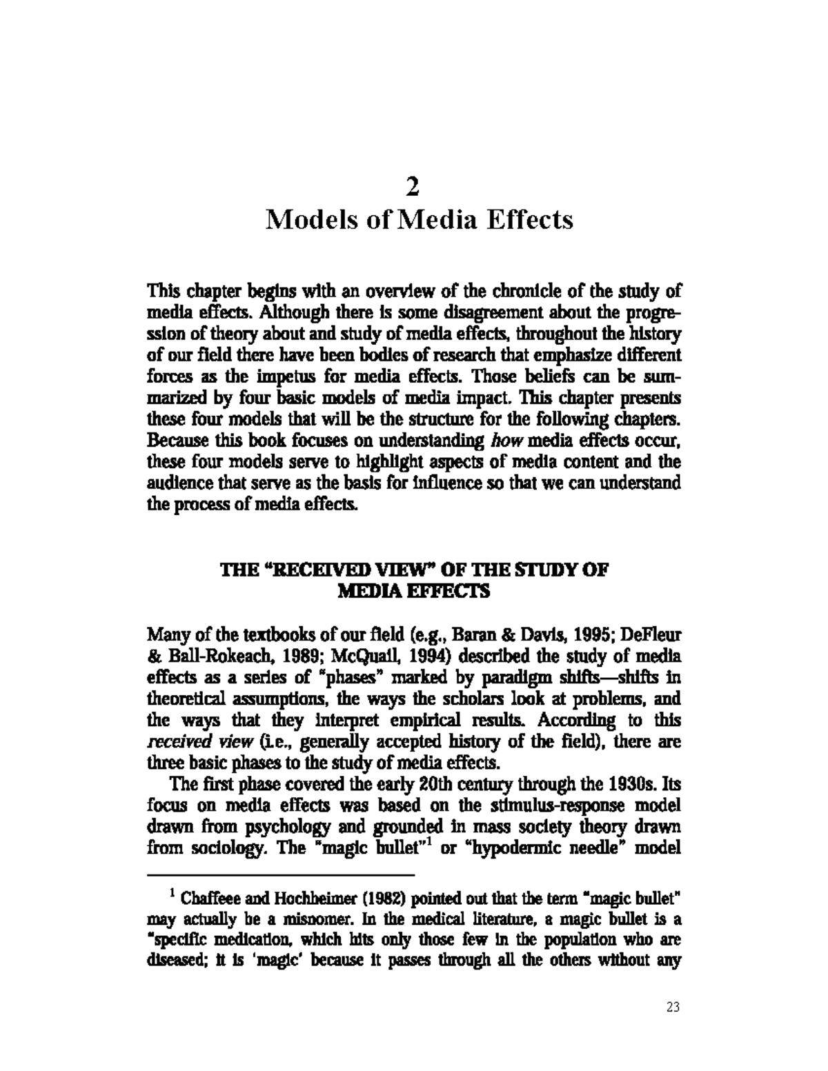 01-Models of Media Effects - INTRODUCTION TO MEDIA STUDIES S4 English ...