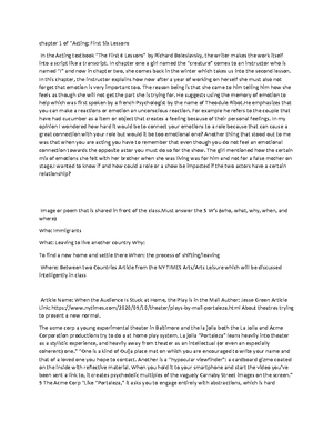 Drama 1 - Notes - Name of Character (in whose voice you’re writing ...