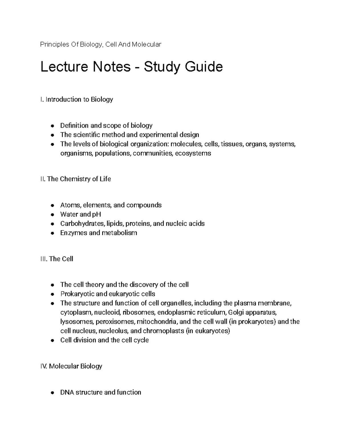 Principles Of Biology Cell And Molecular Introduction To Biology