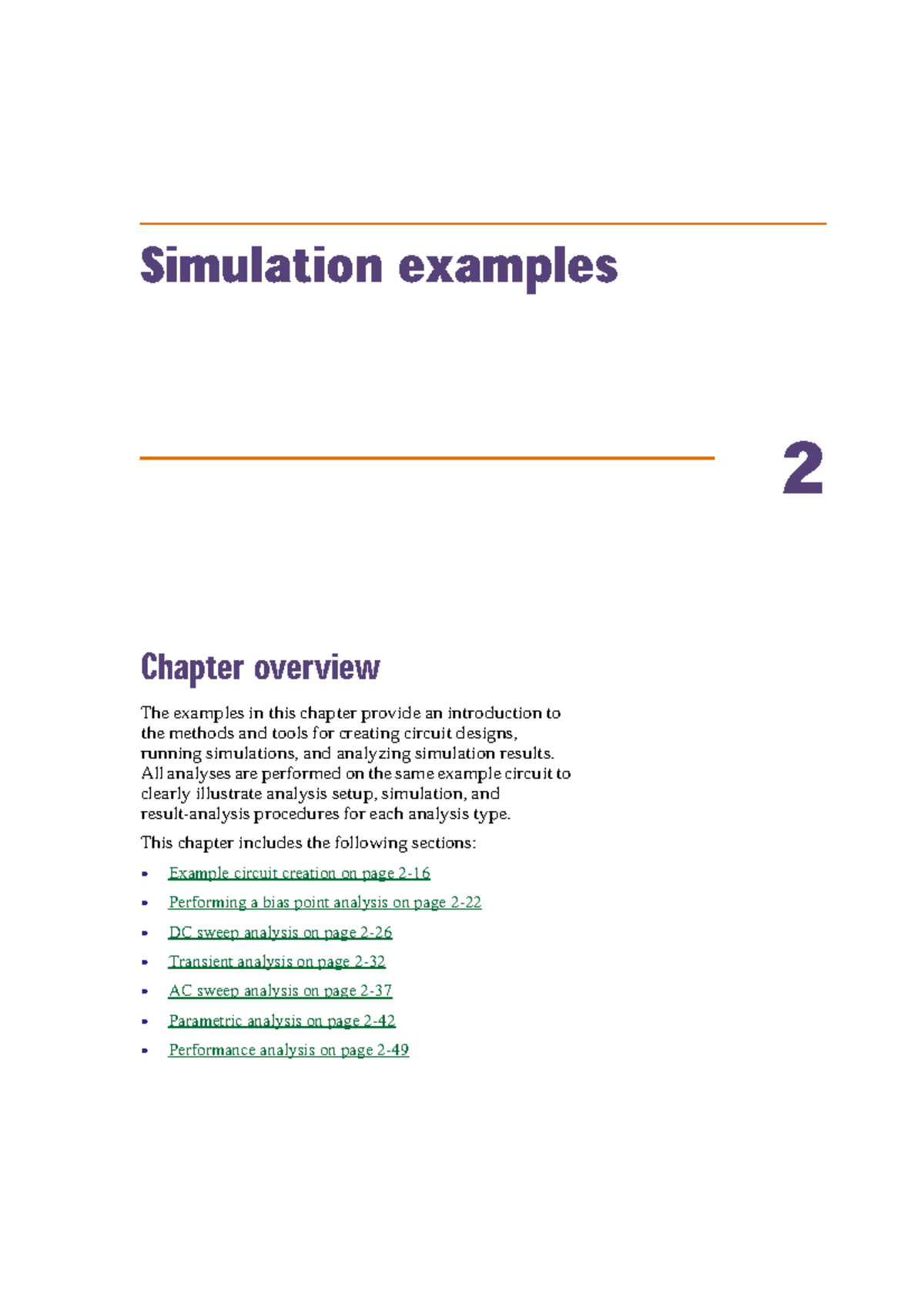 Pspice-Sim manual - Simulation examples 2 Chapter overview The examples ...