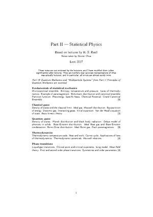 Statistical Physics 2011-2012 Lecture 2 - Classical Gases - 2 ...