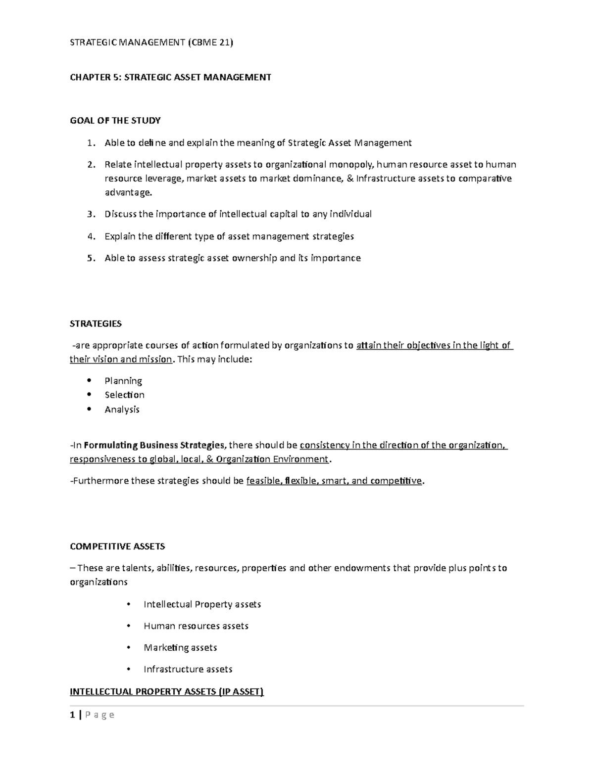CBME 21 - C5 - Strategic Asset Management - CHAPTER 5: STRATEGIC ASSET ...
