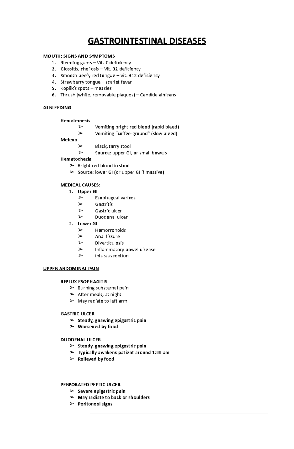 Gastrointestinal-Diseases - GASTROINTESTINAL DISEASES MOUTH: SIGNS AND ...
