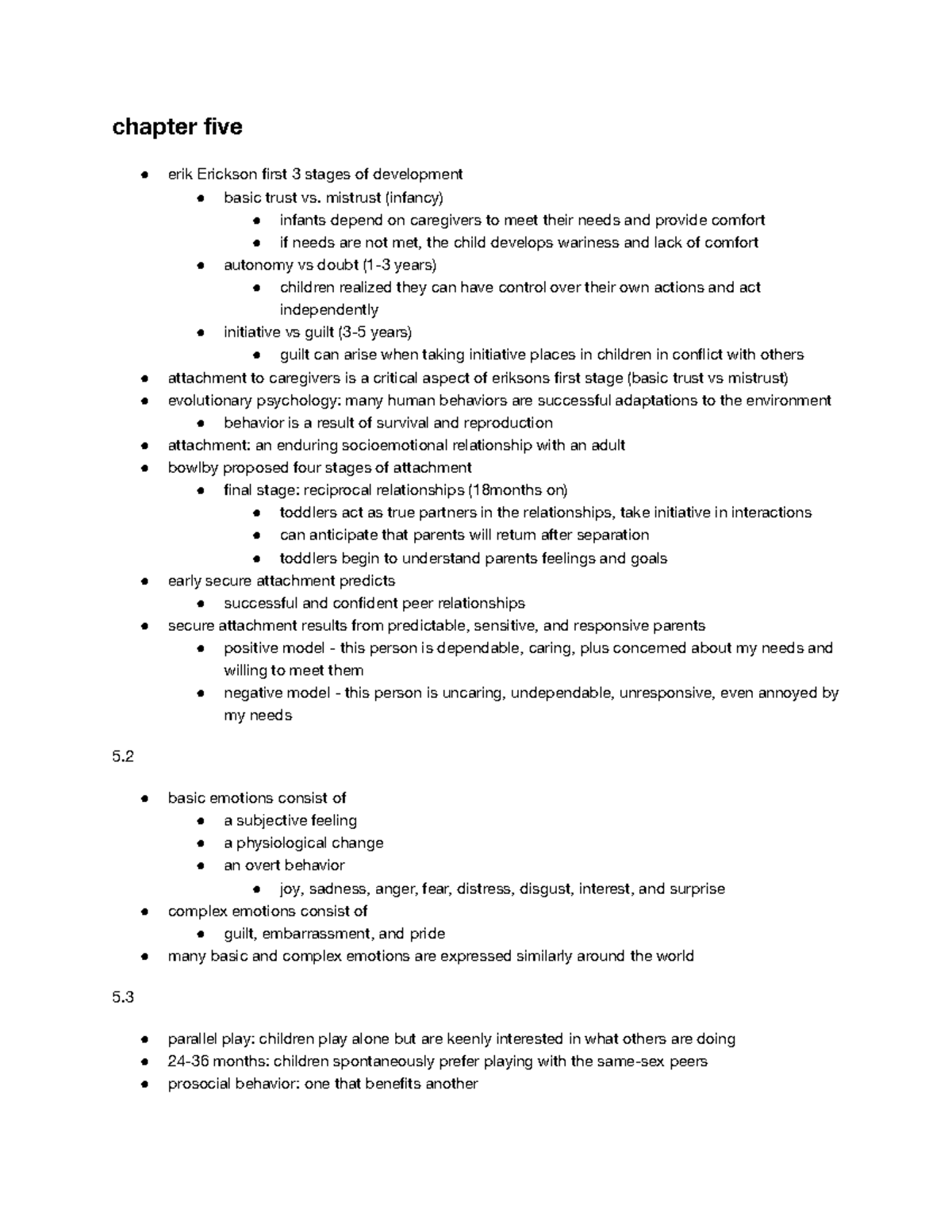 Chapter 5: Behavior - chapter five erik Erickson first 3 stages of ...
