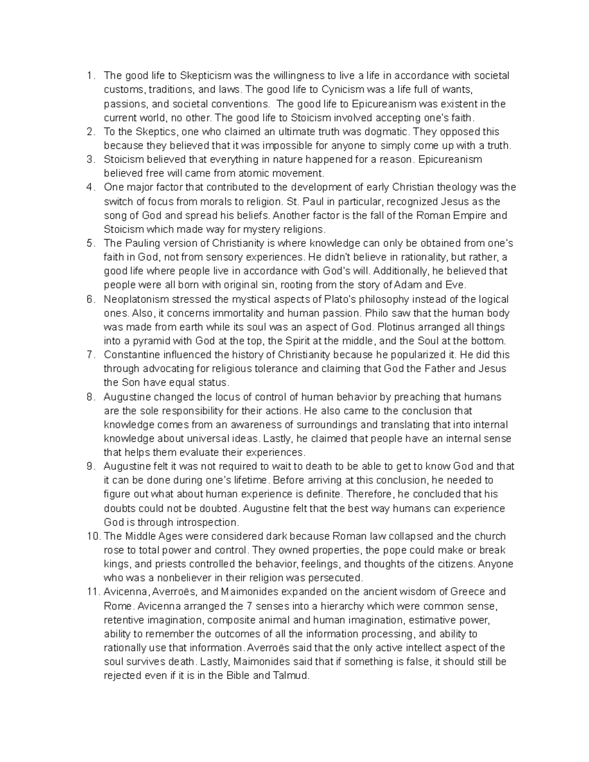 PSYC101 Chapter 3 Questions - The good life to Skepticism was the ...