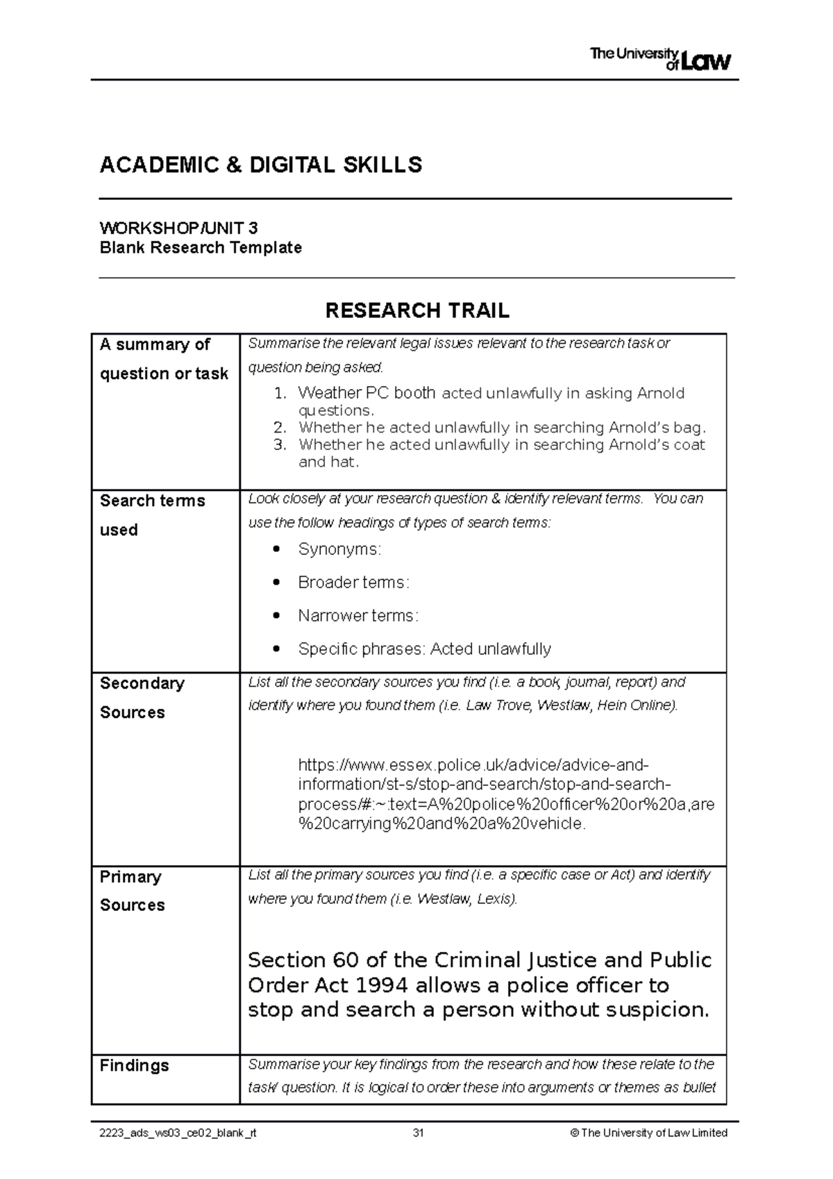 SUT 1 - Research Trial copy - ACADEMIC & DIGITAL SKILLS WORKSHOP/UNIT 3 ...