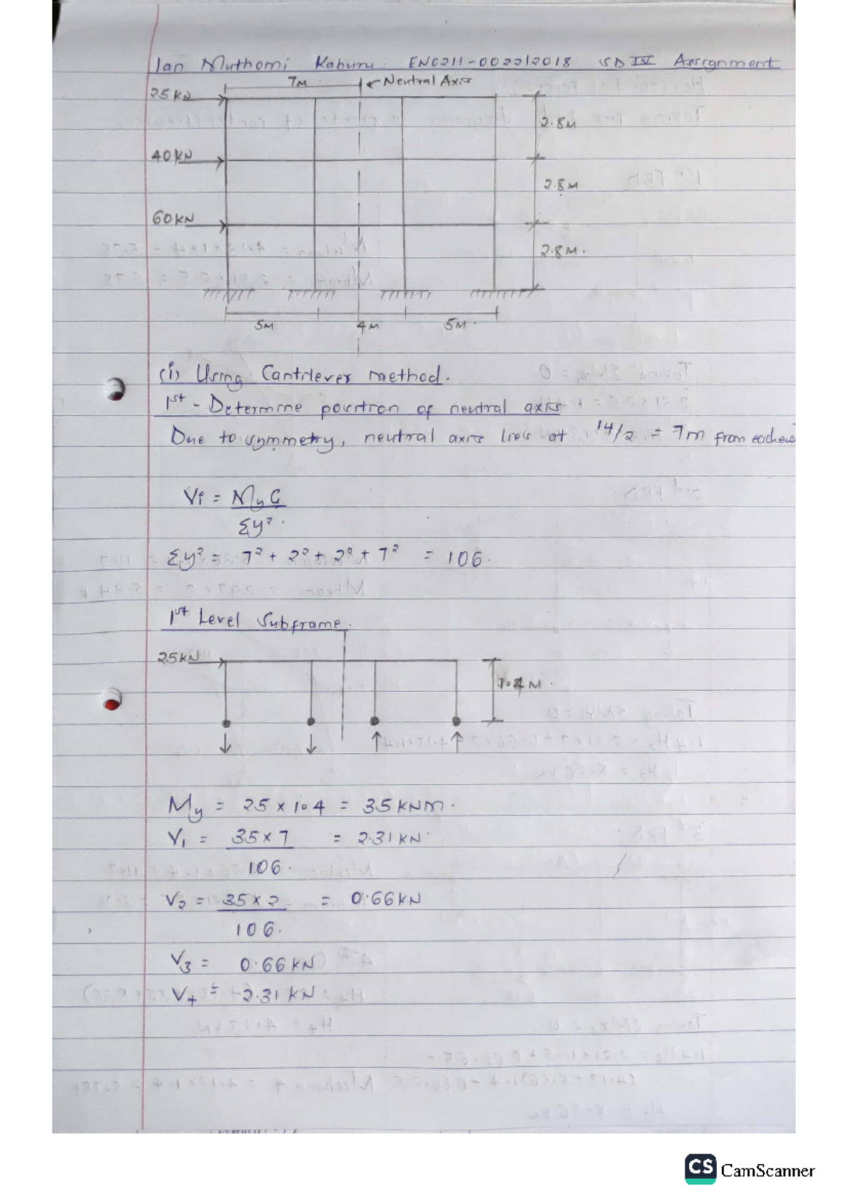 Cantilever Method - notes - lan Muthomi Kaburi Assignment 7m Neutral ...
