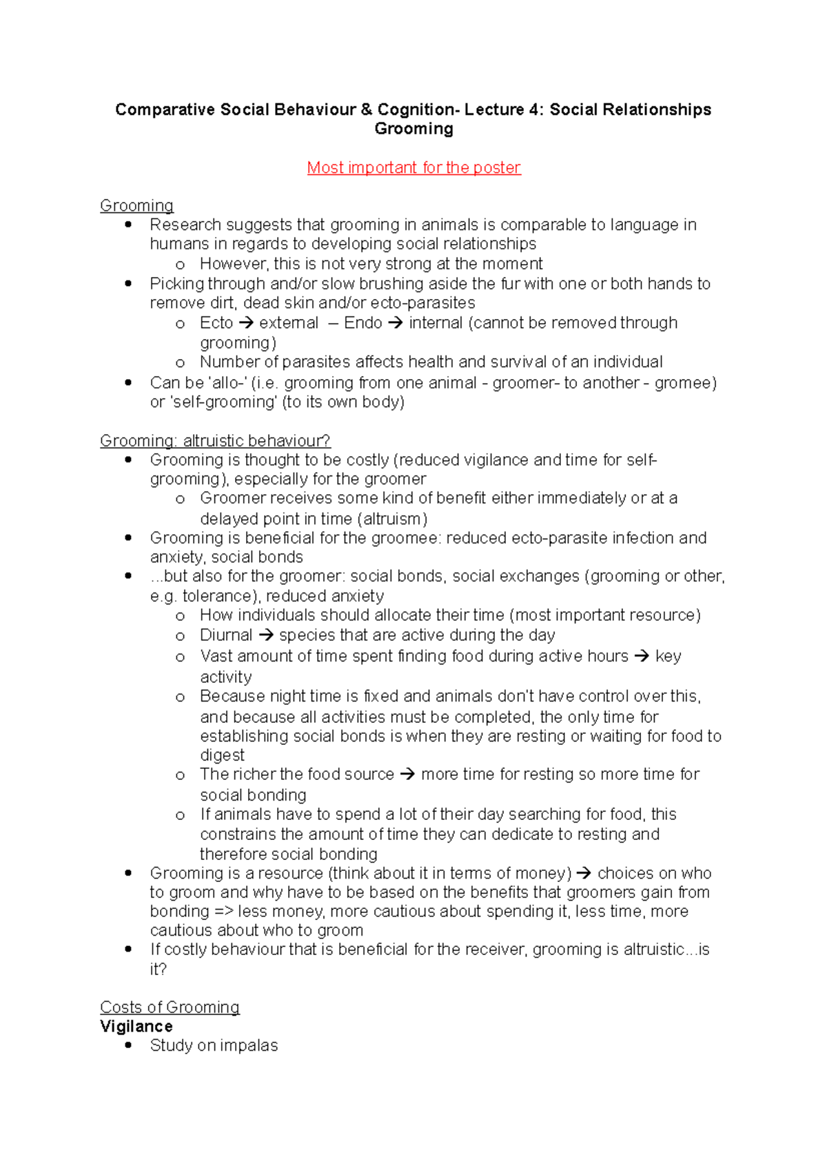 Social Relationships 2 - Grooming - Comparative Social Behaviour ...