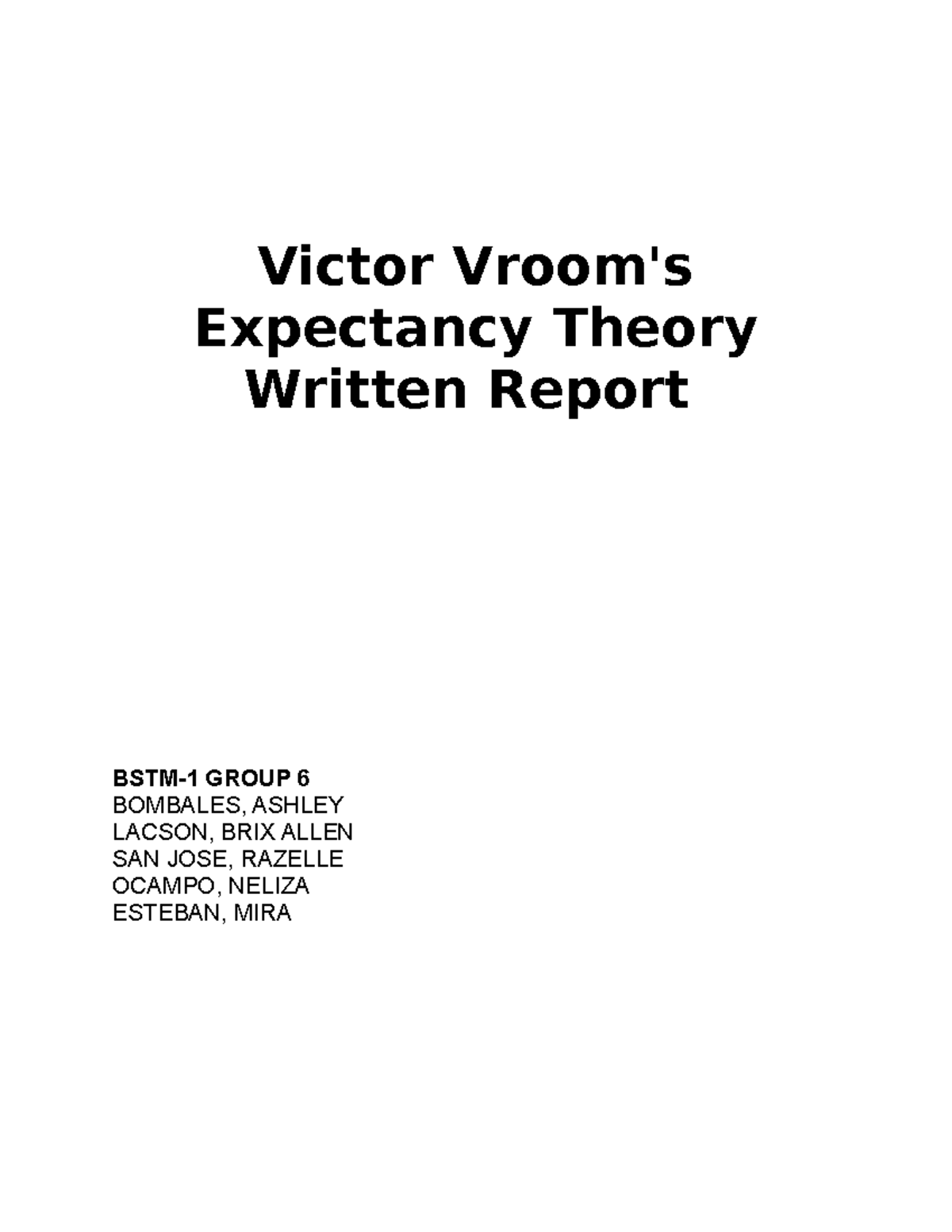 Victor-Vroom-group - helpful - Victor Vroom's Expectancy Theory Written ...