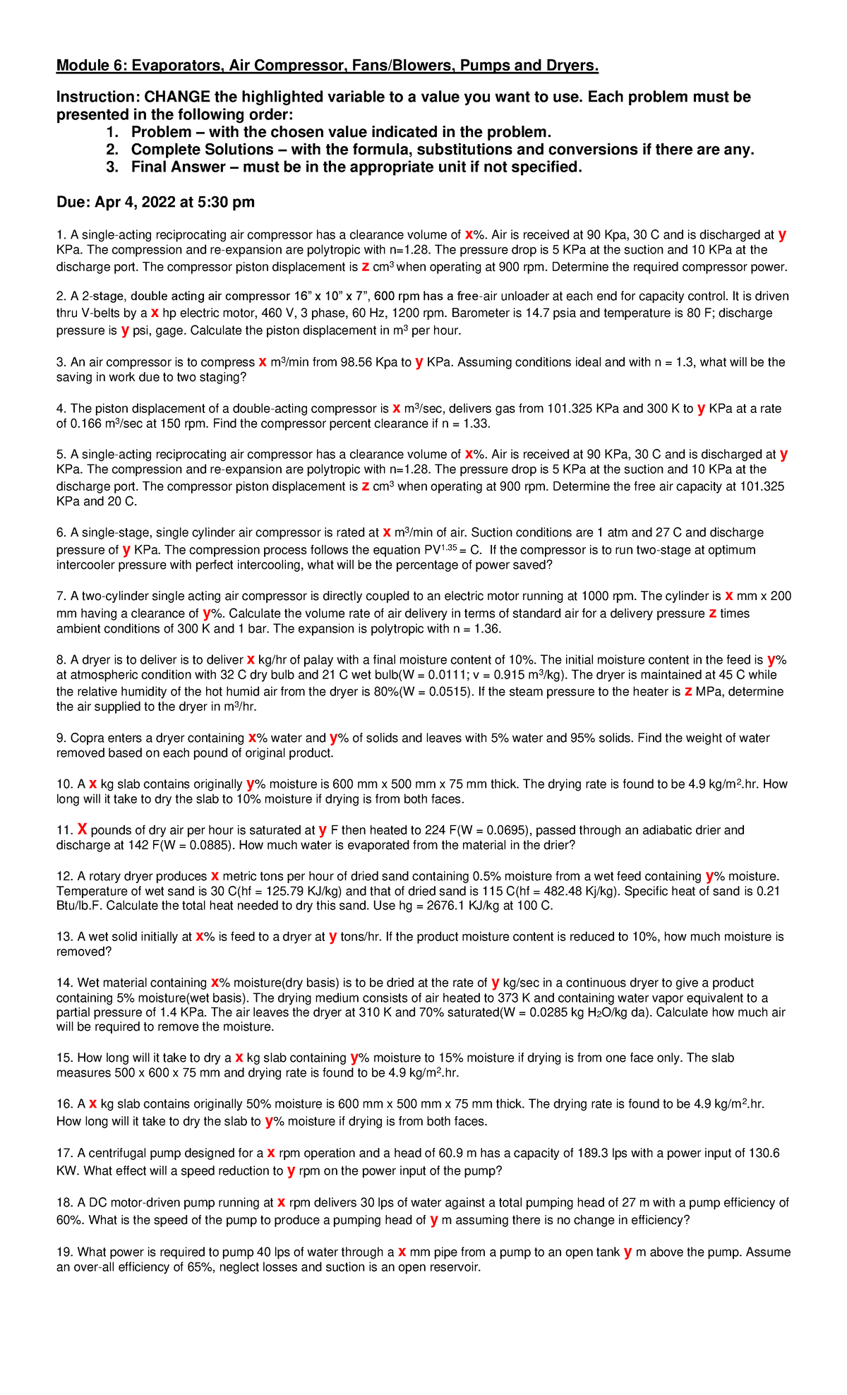 Module 6-Assignment-P3 - Module 6: Evaporators, Air Compressor, Fans ...