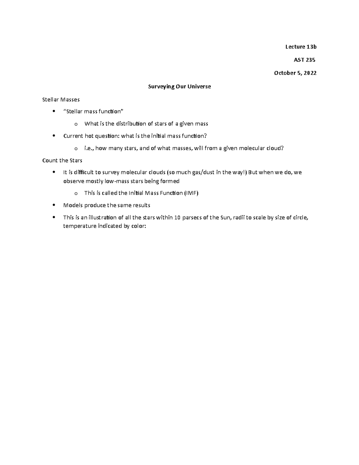 13a Stars Lecture Notes From The Professors Slides Lecture 13b Ast 235 October 5 2022