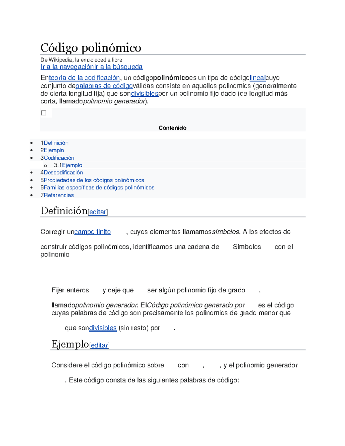 Código polinómico - dsdsdf - Código polinómico De Wikipedia, la ...