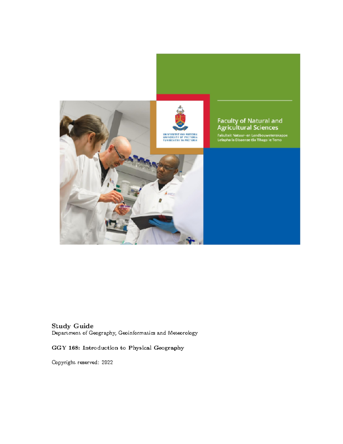 2022 GGY 168 Study Guide - Study Guide Department of Geography, Geoinformatics and Meteorology ...