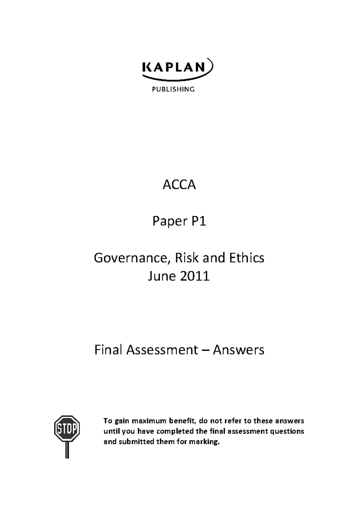 ACCA P1 Final Assessment Ans J11 With Marks - ACCA Paper P Governance ...