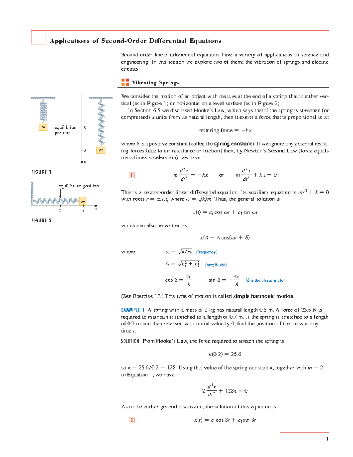 Applications Of Second Order Differential Equations Applications Of Second Order Differential