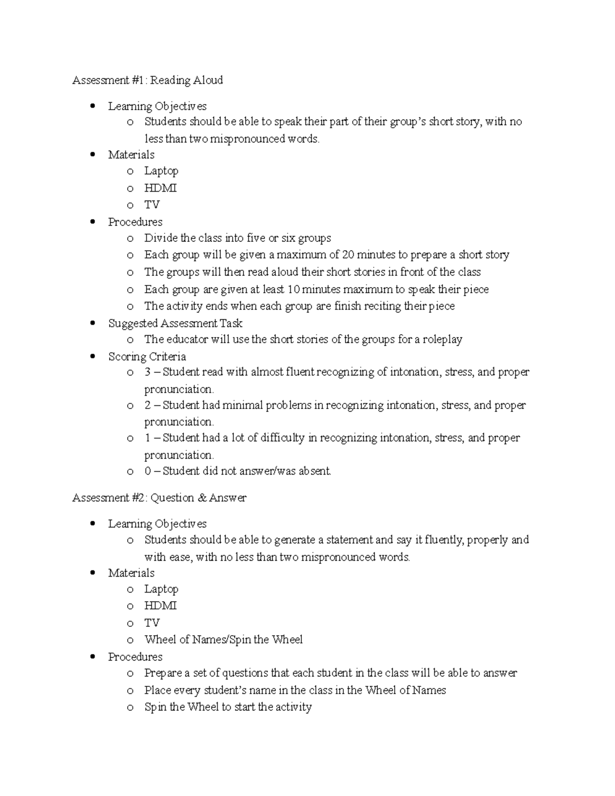 EL-114-Assessment-Materials-Speaking - Assessment #1: Reading Aloud ...