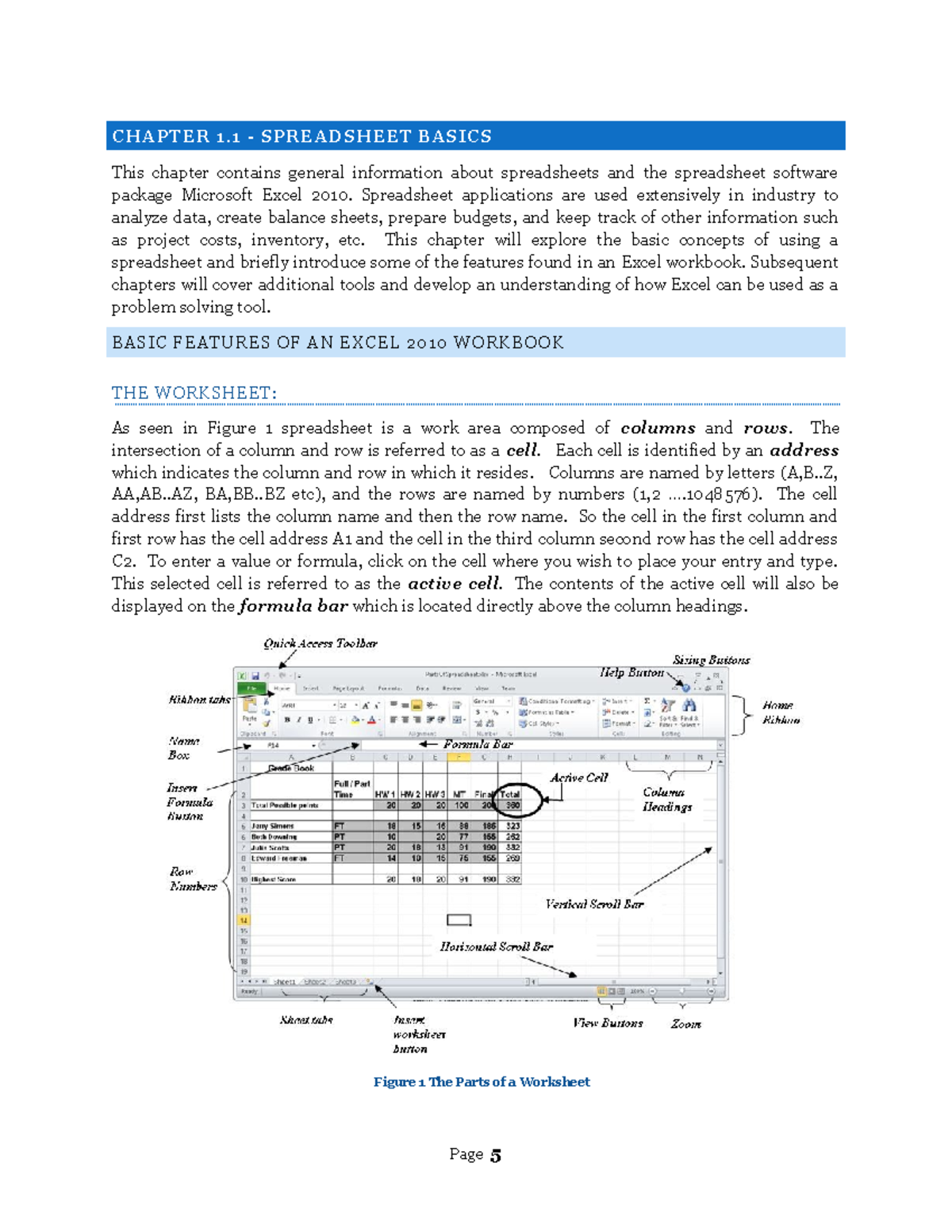 Excel - Part 1 - aaaaaa - CHAPTER 1 - SPREADSHEET BASICS This chapter ...