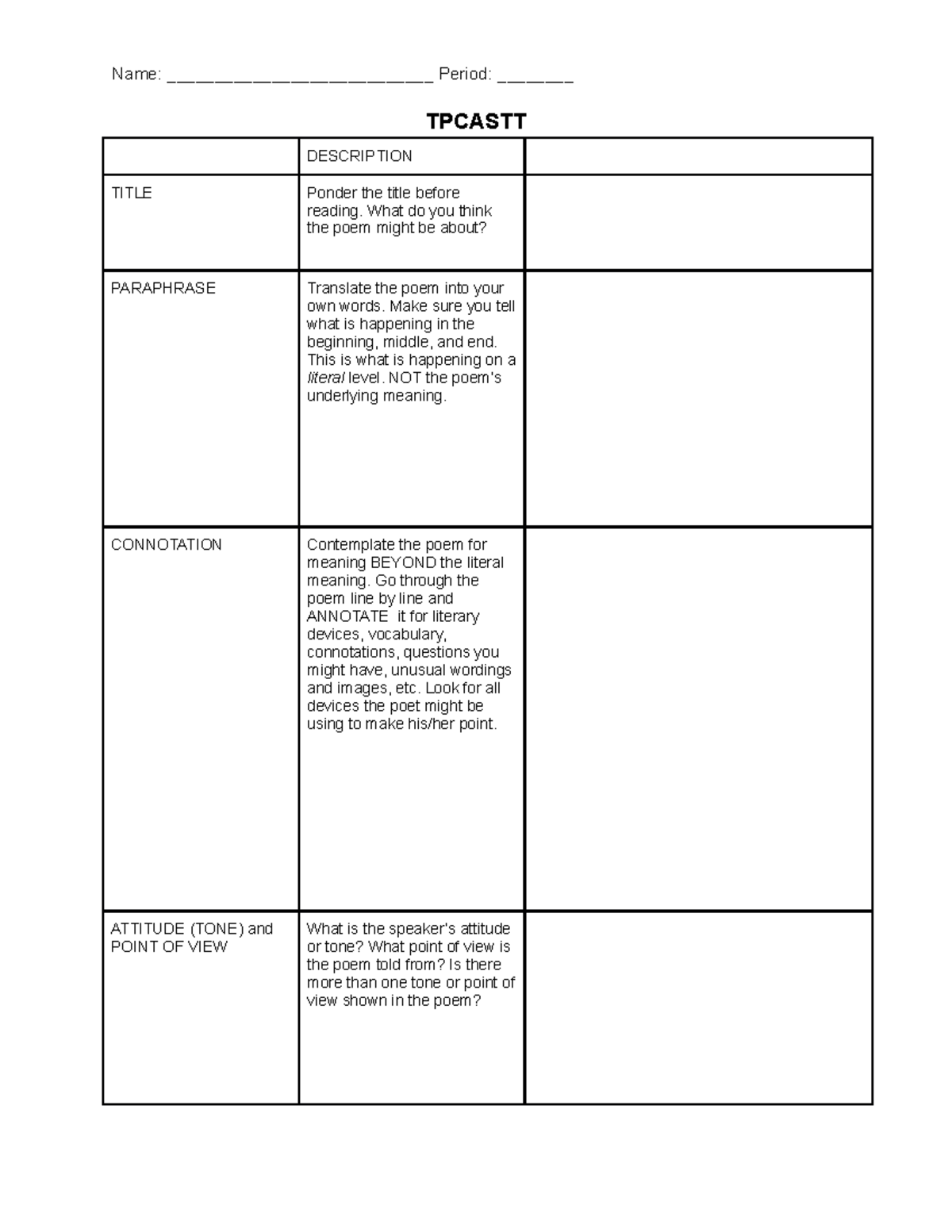 Poetry Tpcastt - It’s just a document of a poem we were going over and ...