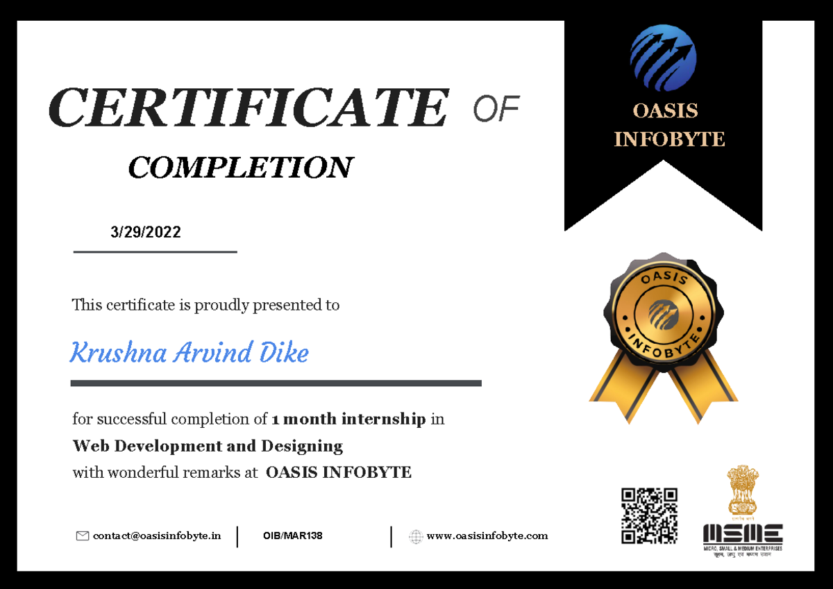 Infosis oasis jaali - Master in Computer Application - OASIS INFOBYTE ...