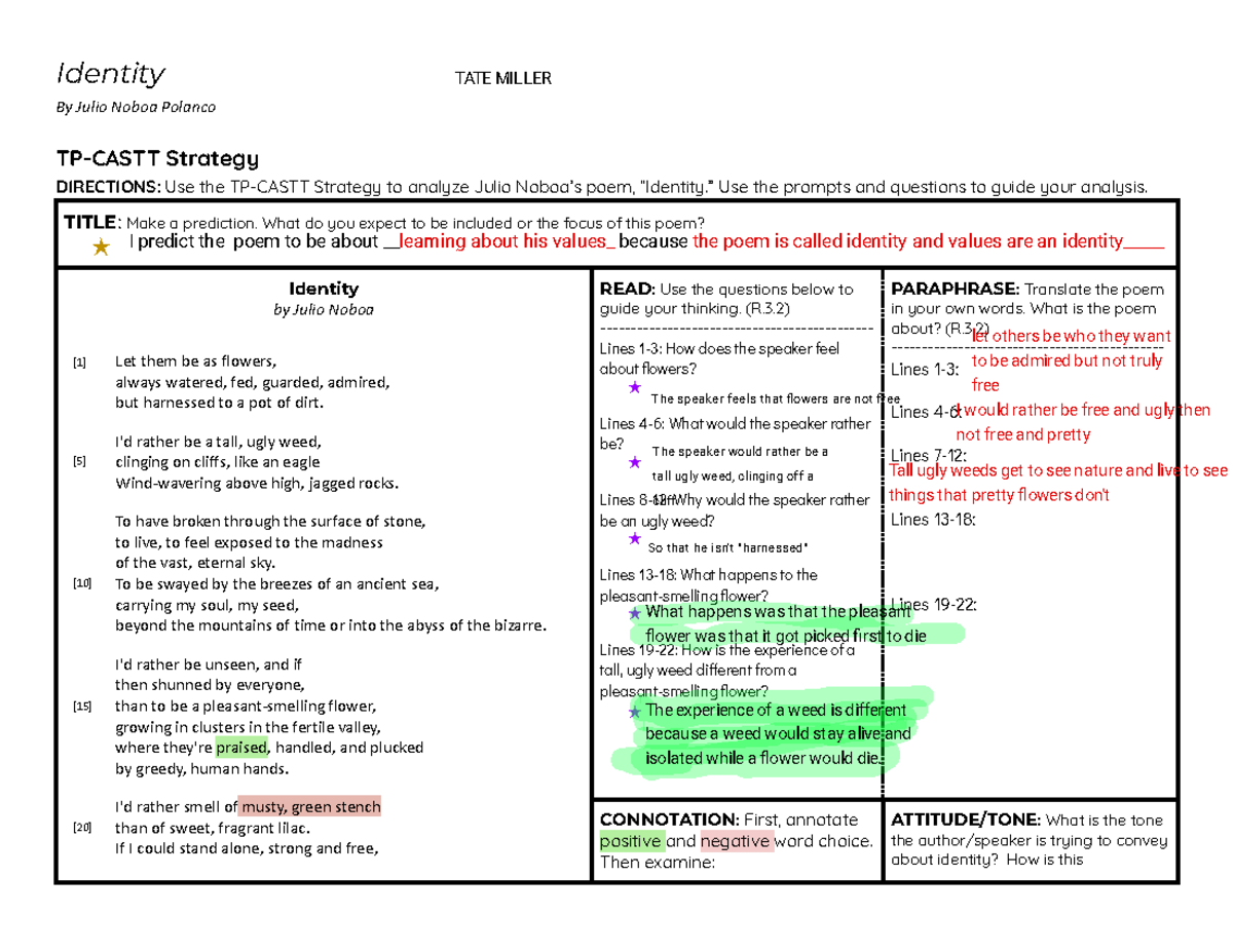 Kami Export - Student - Close Read - Identity - Identity By Julio Noboa ...