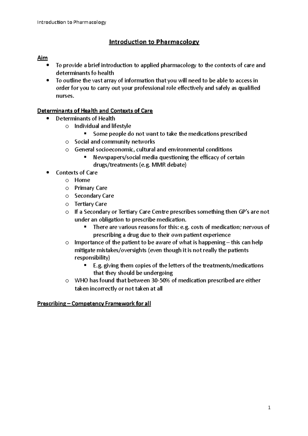 Introduction to Pharmacology - Introduction to Pharmacology ...