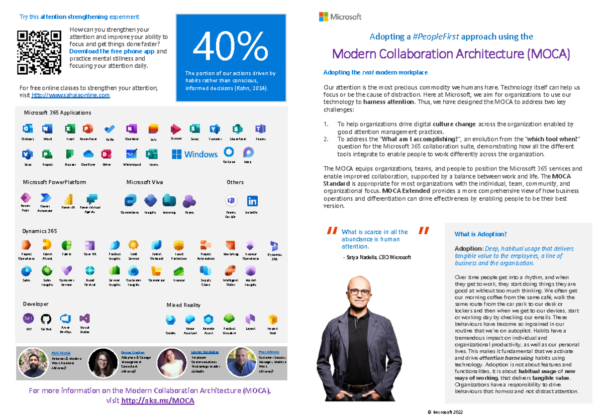 MOCA On A Page - Adopting a #PeopleFirst approach using the Modern Collaboration Architecture ...