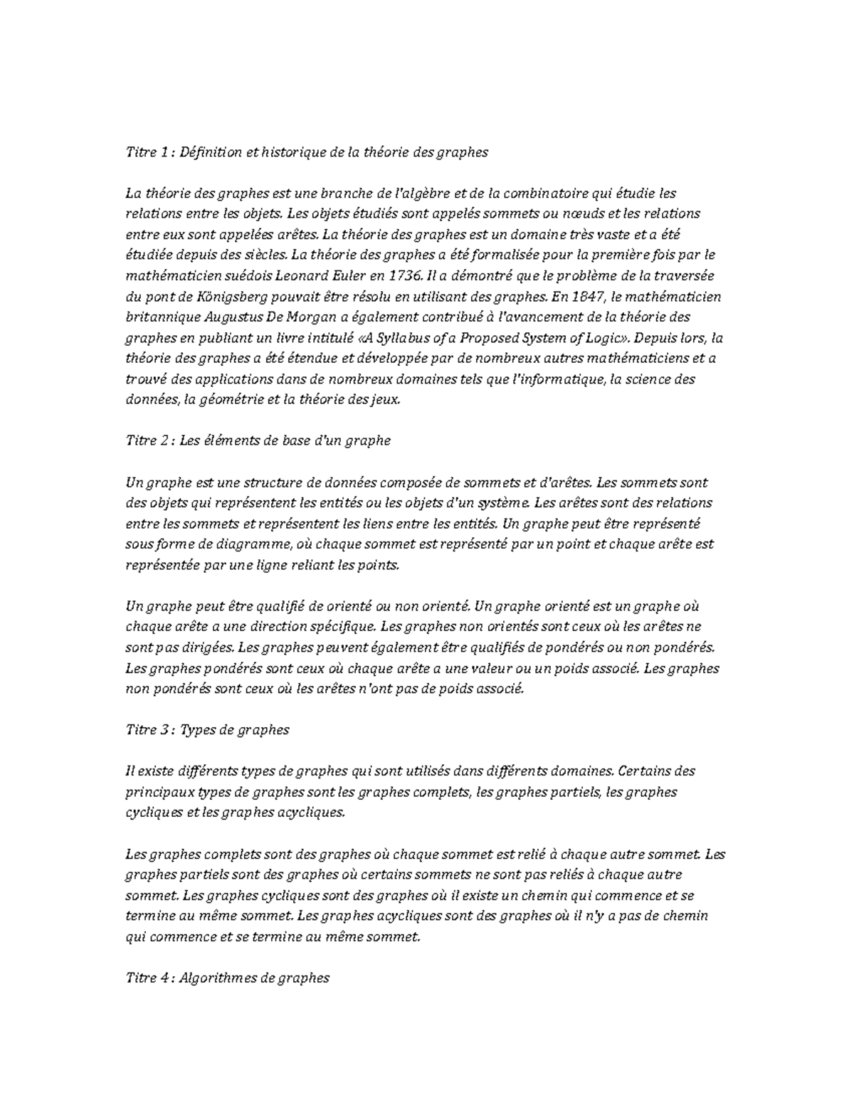 Graph Theory Study Notes - Titre 1 : Définition et historique de la ...