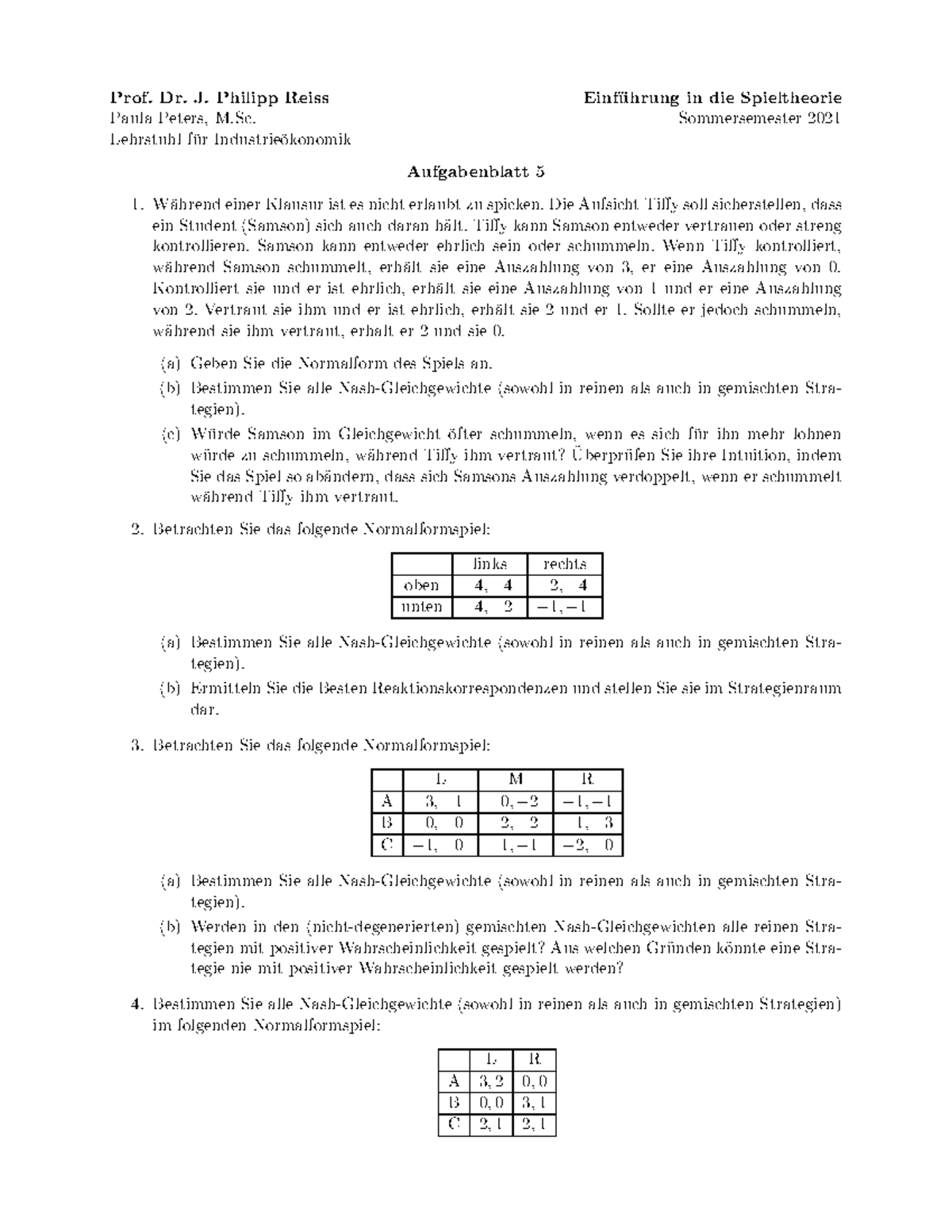 Übung 5 Spieltheorie - Übungsaufgaben mit handschriftlichen Lösungen ...