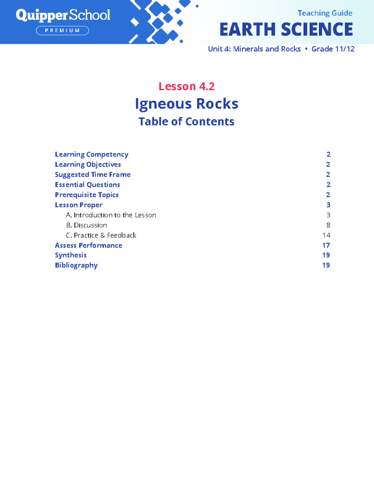 Earth Science SHS 4 - Quipper - Igneous Rocks - Lesson 4. Learning ...