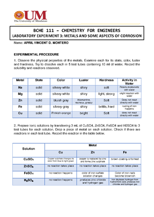 Experiment 1 Common Laboratory Apparatus BCHE111 Montero April Vincentm ...