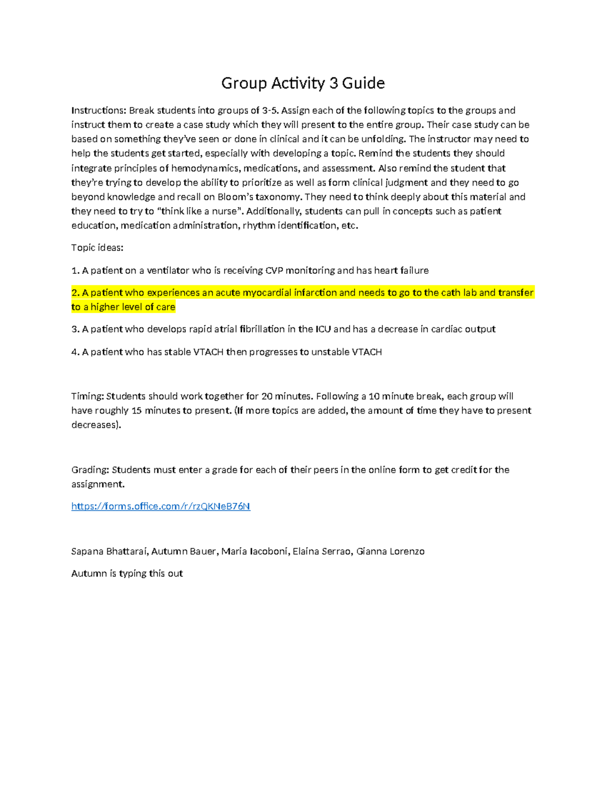 CC Group Activity 3 - case study practice. - Group Activity 3 Guide ...