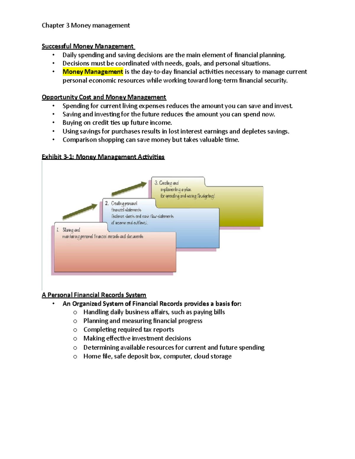 Chapter 3 personal finance: Money Management - Successful Money ...