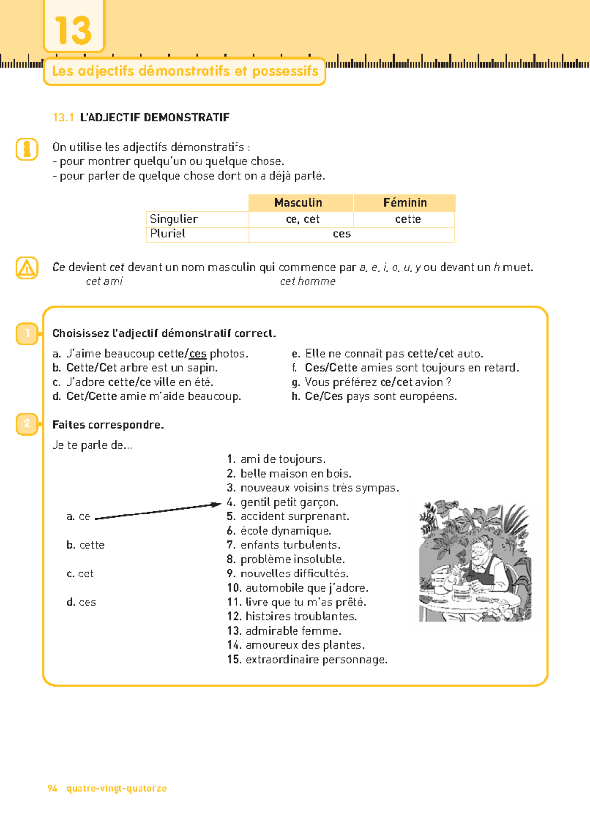 Exercices adjectifs possessifs et dc3a9monstratifs - 13 L’ADJECTIF ...