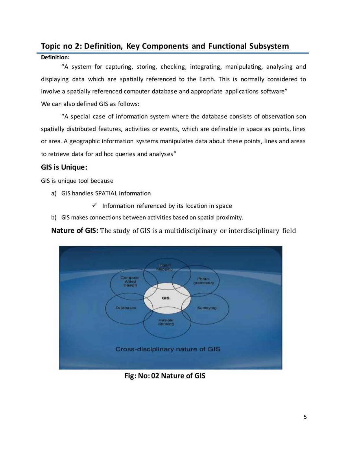 Intro key comp. functional subsystem - Topic no 2 : Definition, Key ...