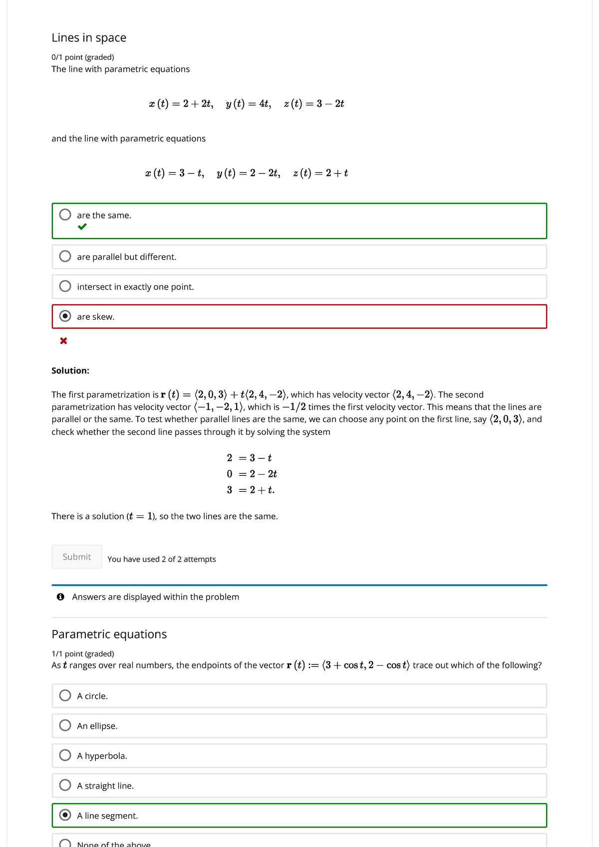 3A Part A Calculus MITx Residential 2 - Answers are displayed within ...