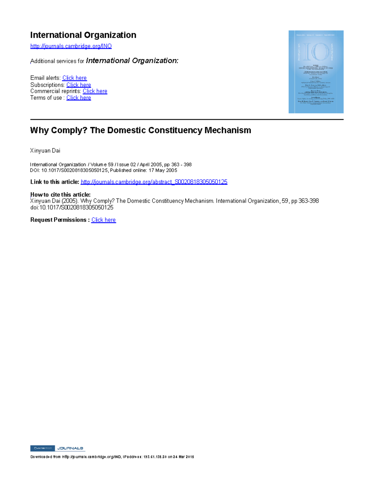 Xinyuan Dai 2005 - semoga bermanfaat - International Organization ...
