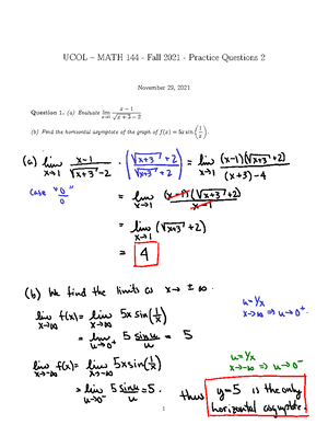 Practice problems quiz 2 solutions - MATH 144 - Practice problems for ...
