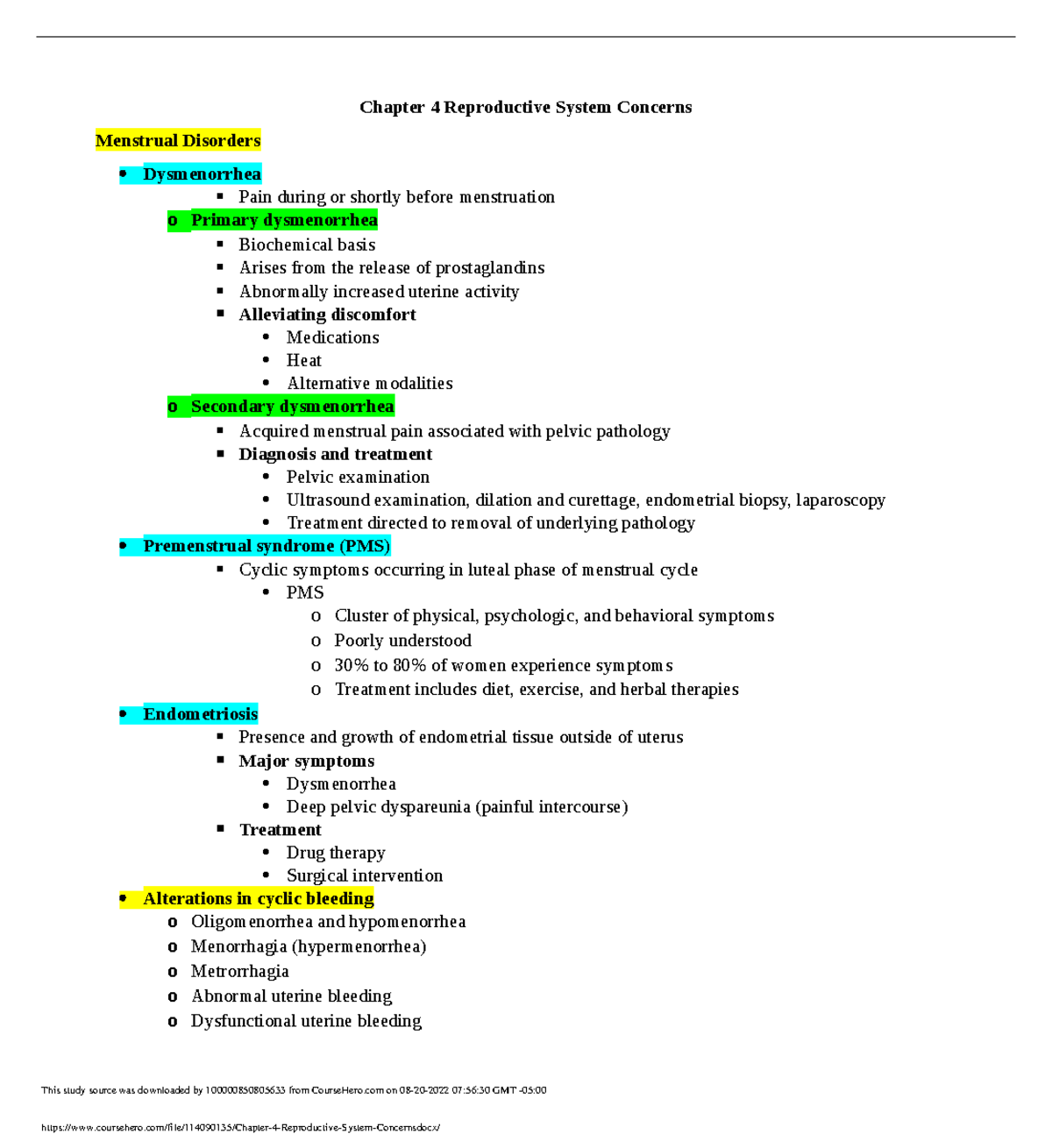 Chapter 4 Reproductive System Concerns - Chapter 4 Reproductive System ...