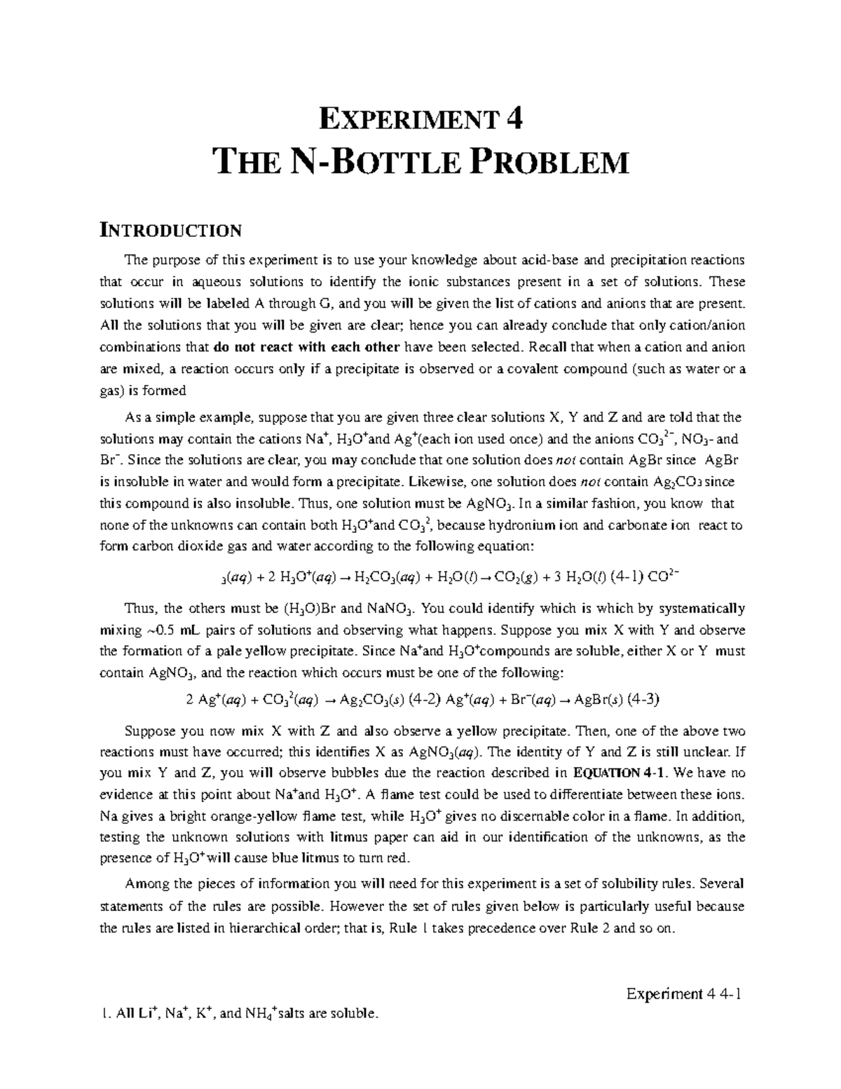 Uof C GL04 Lab - Worksheet - EXPERIMENT 4 THE N-BOTTLE PROBLEM ...