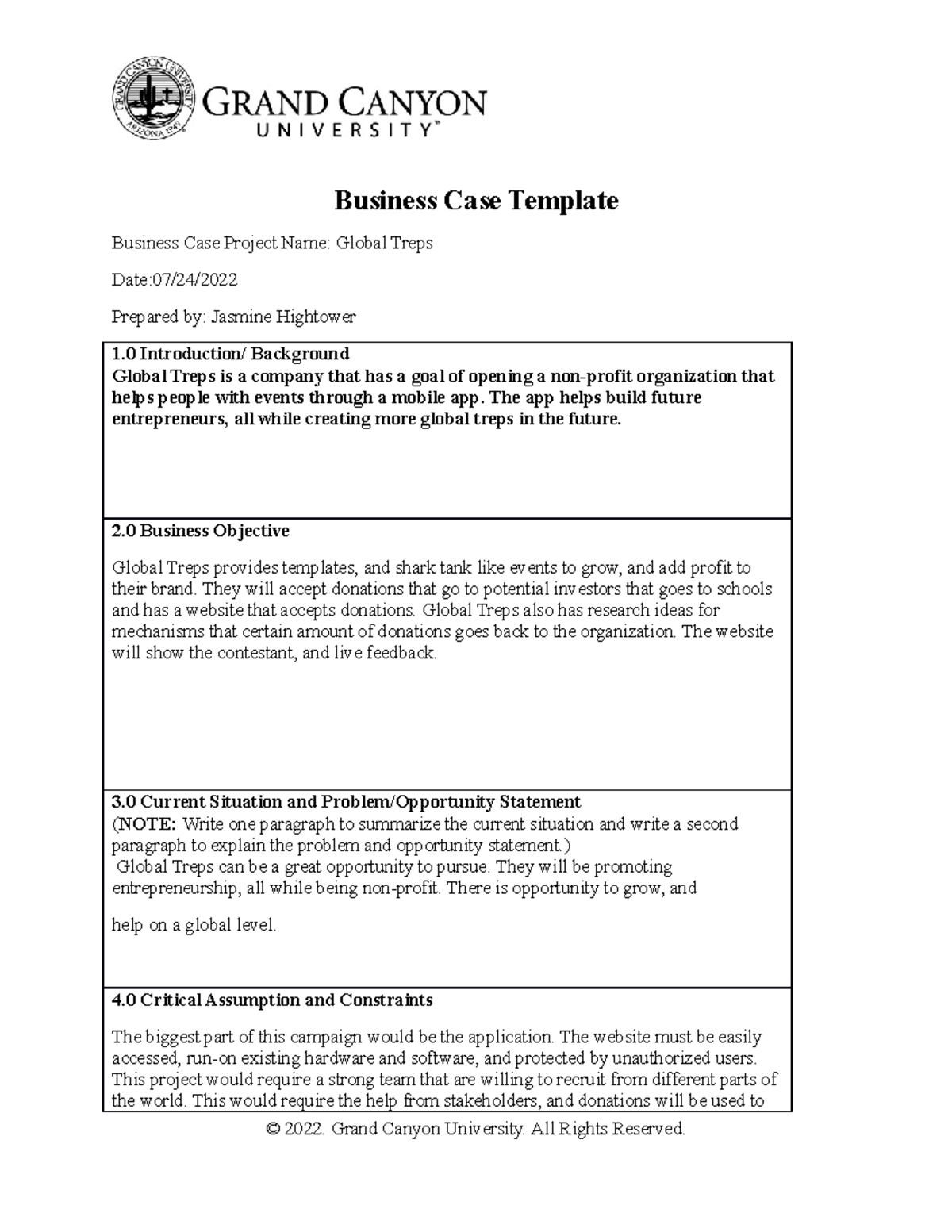 Business Case Pt. 2 - Project management - Business Case Template ...